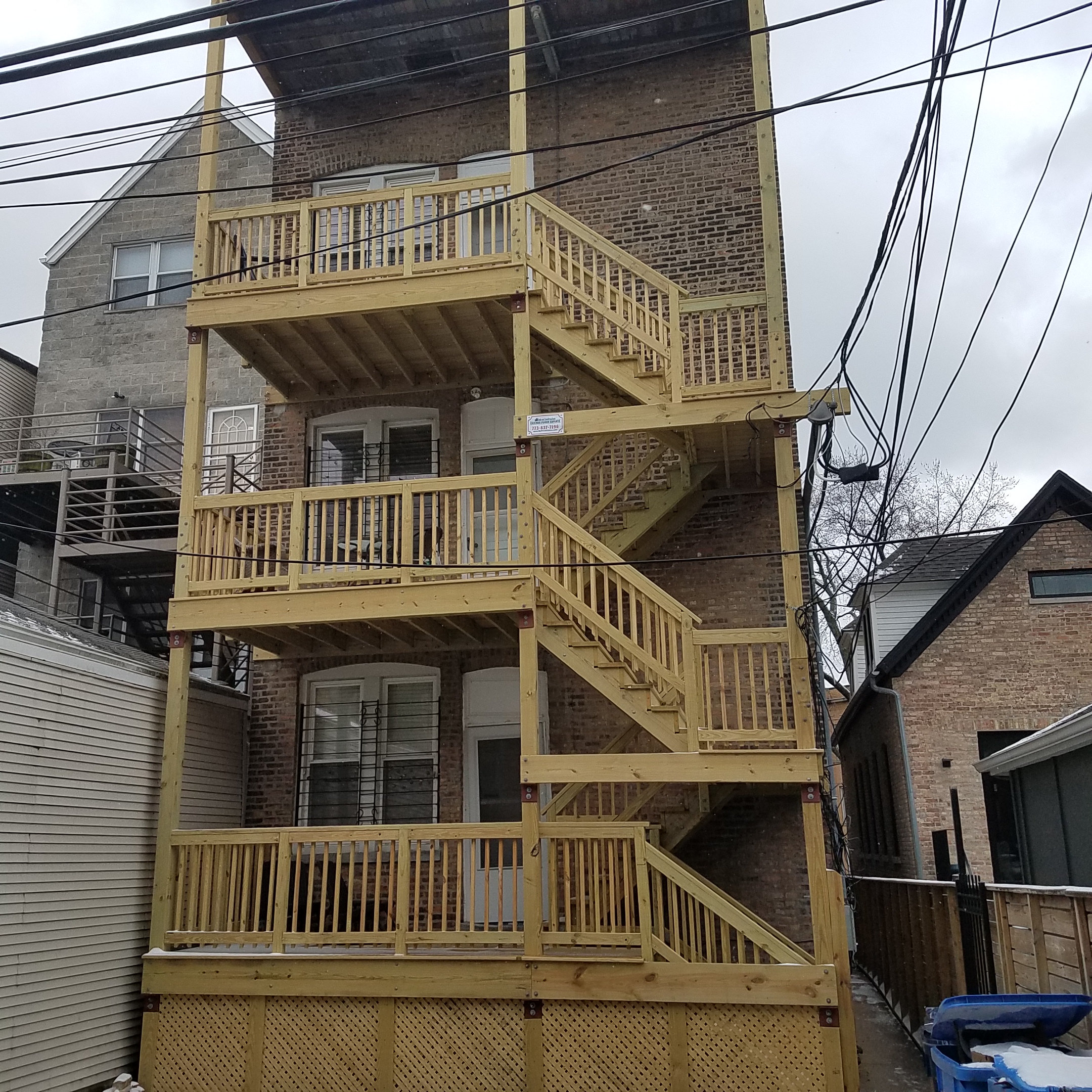 Triple Storey Wooden Deck And Stairs Installation – Chicago Porch ...